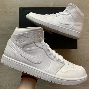 Nike | Shoes | Jordan Mid Triple White Mens 14 | Poshmark
